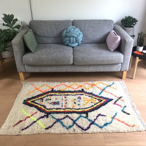 Deep Pile Moroccan Rug / Berber Rug / Ben Ourain Rug / Azilal Rug ...