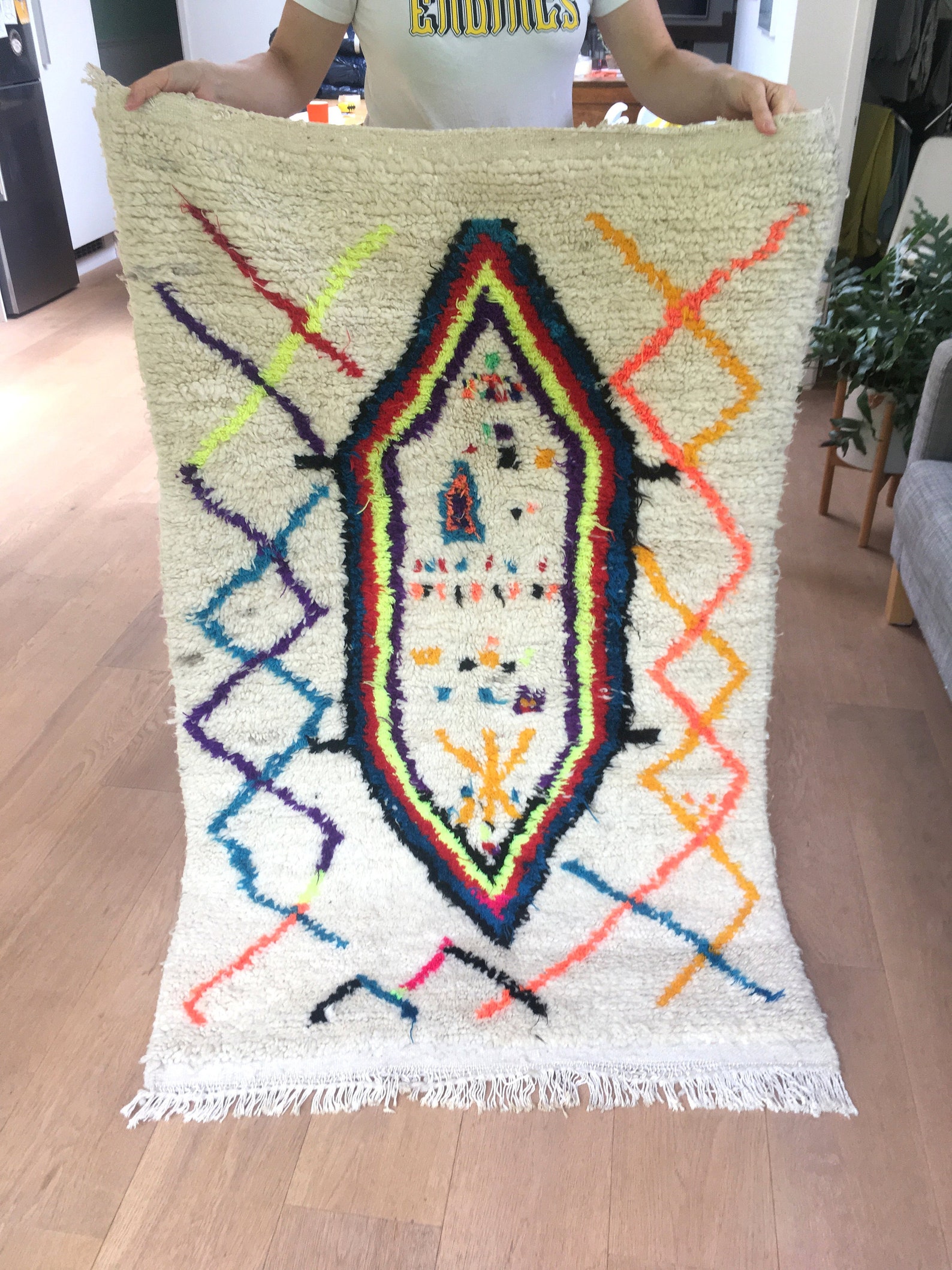 Deep Pile Moroccan Rug / Berber Rug / Ben Ourain Rug / Azilal - Etsy UK