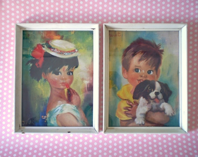 2 X Big Eyed Art Framed Prints Francoise Soulet - Etsy
