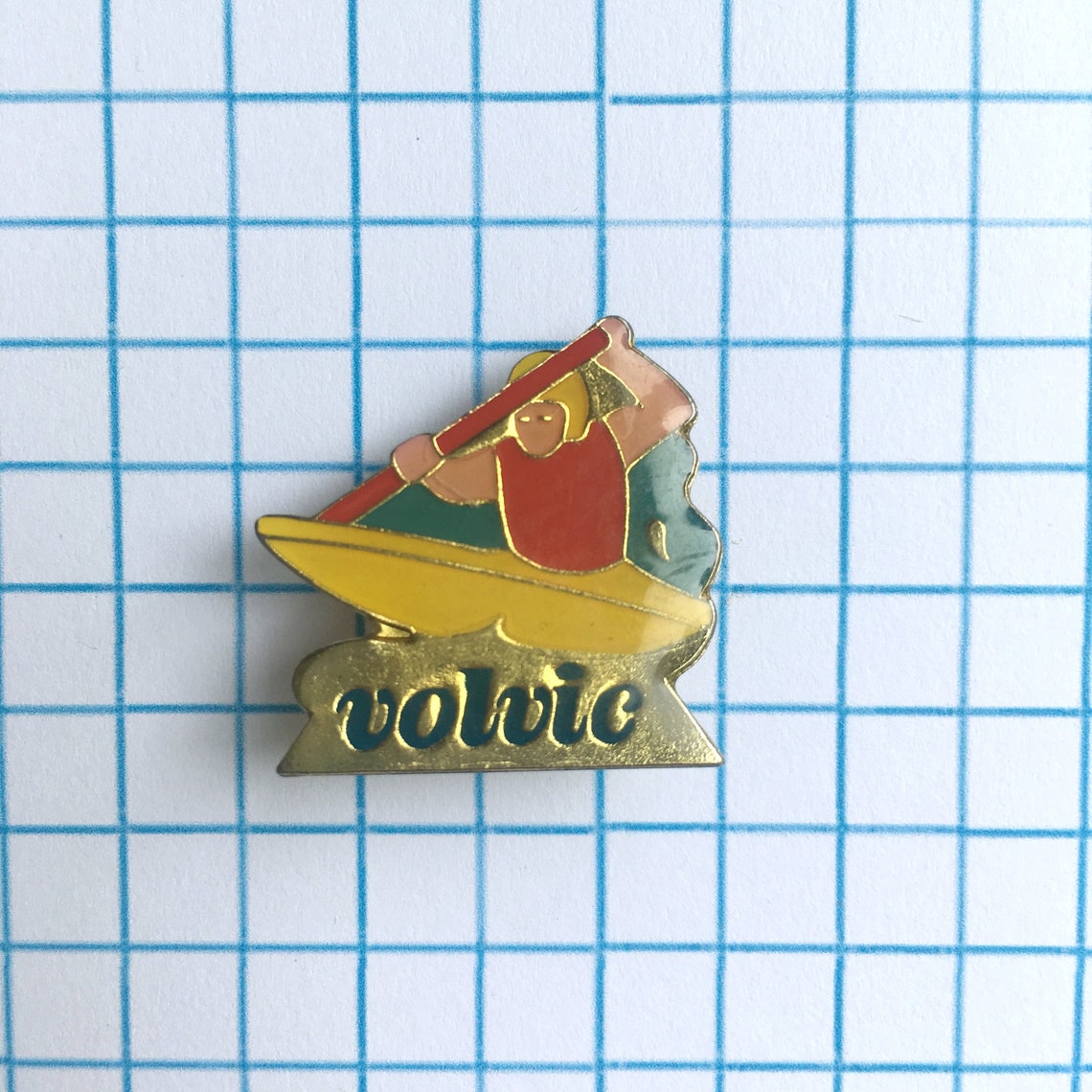 Vintage Enamel Pin Volvic Water Canoe Kayak Pin French France - Etsy