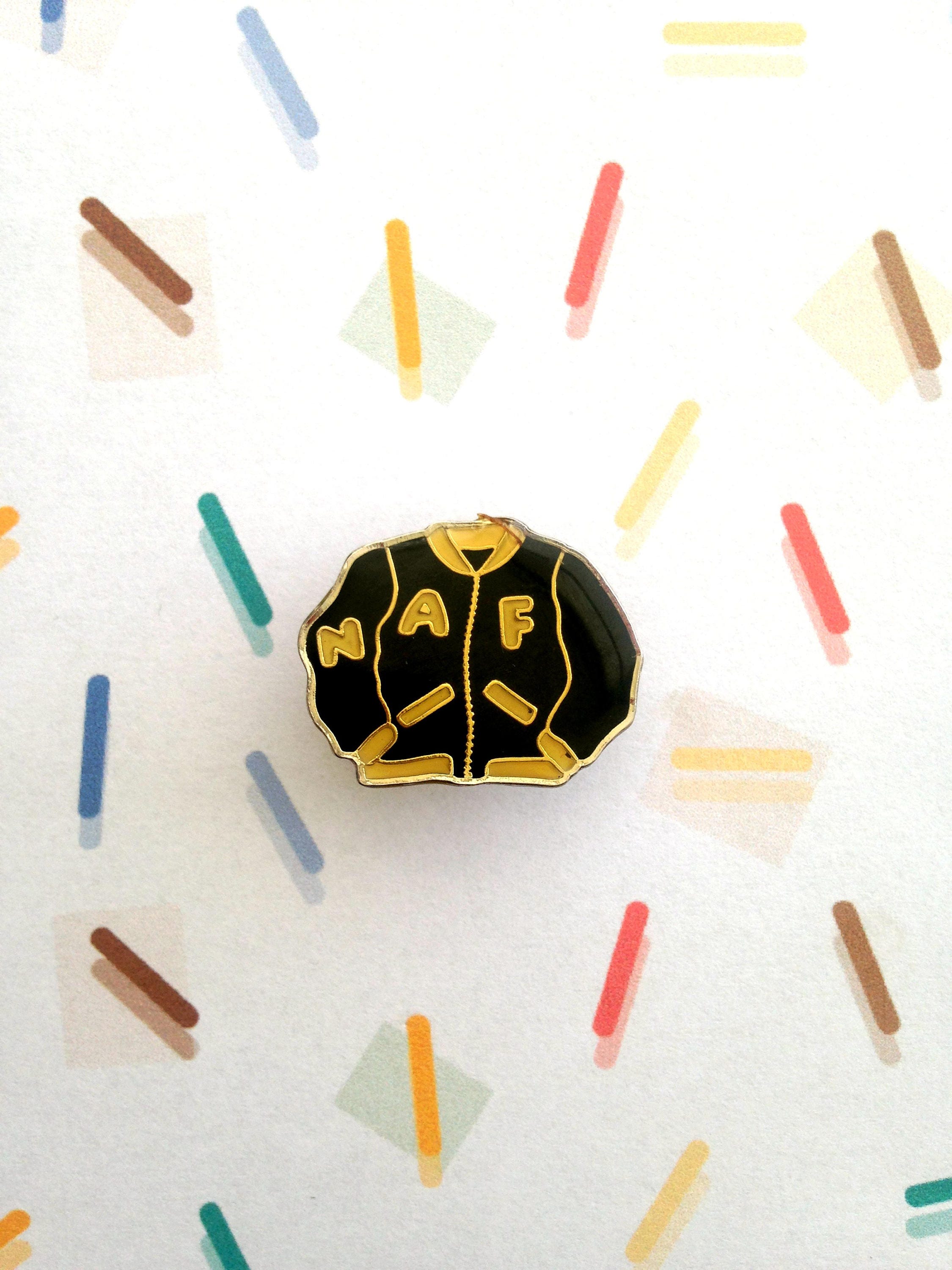 Vintage enamel pin badge Naf Naf 80s coat 90s french bomber | Etsy