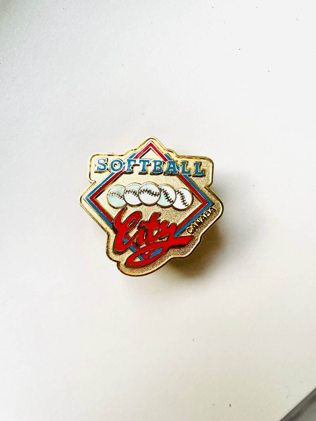 LG Vintage Enamel Pin / Softball City / Baseball / BC / British ...