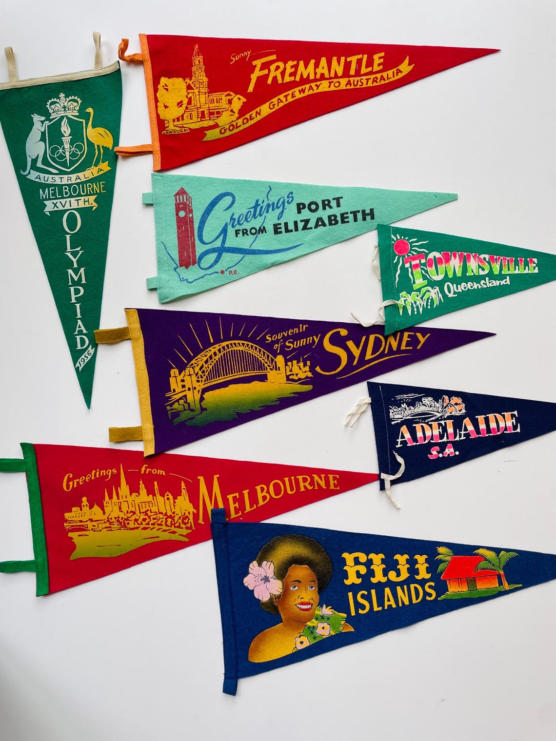 Vintage Pennant / Port Elizabeth Pennant / Felt Flag Souvenir / the ...