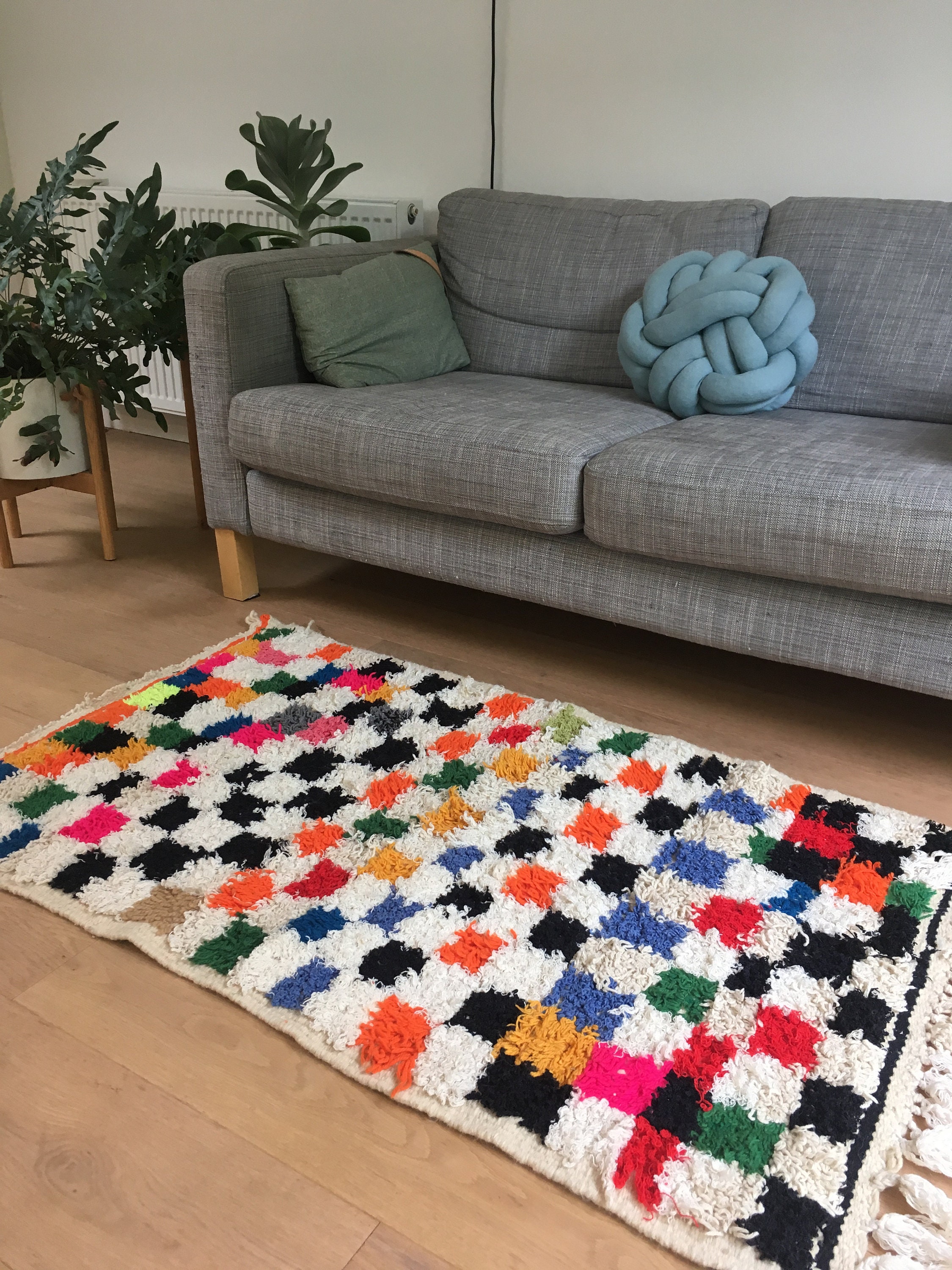 Deep Pile Moroccan Rug / Berber Rug / Ben Ourain Rug / | Etsy