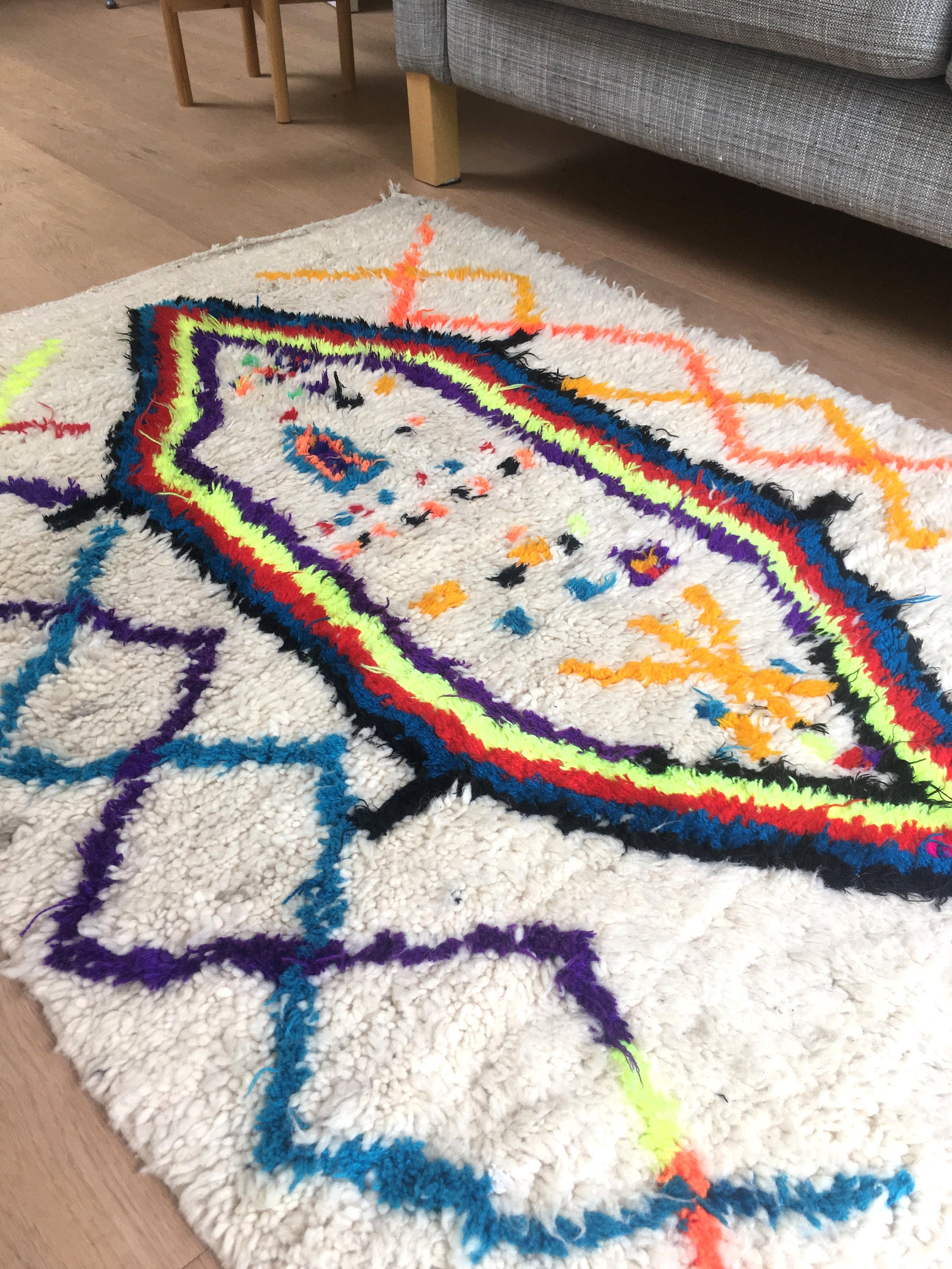 Deep Pile Moroccan Rug / Berber Rug / Ben Ourain Rug / Azilal - Etsy UK