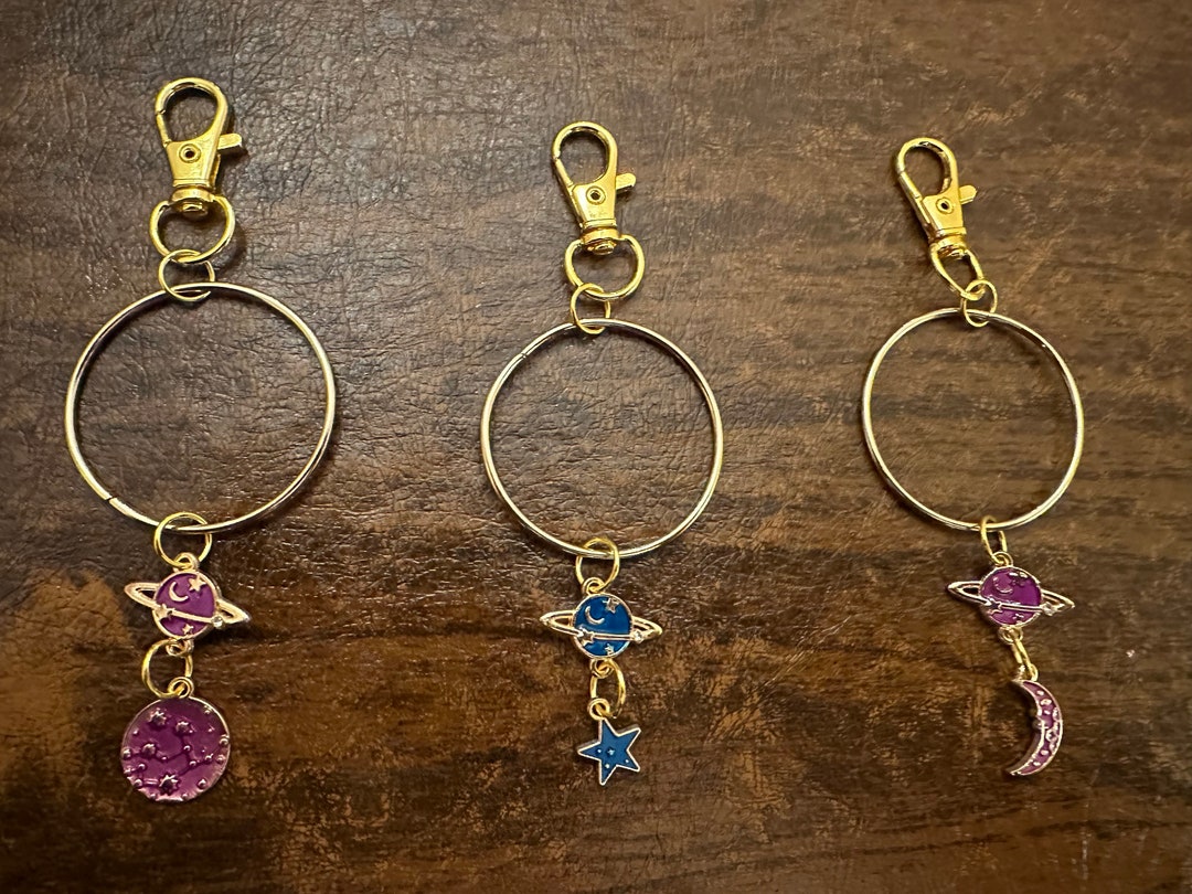 Double Layer Space Keychains/bag Charms - Etsy