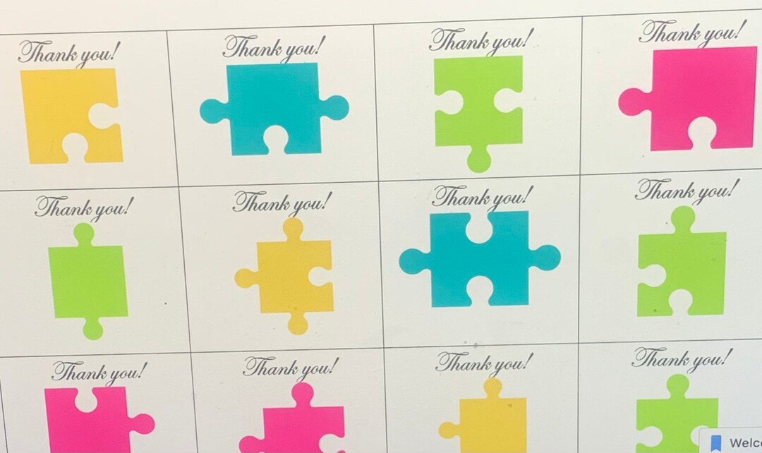 Printable Puzzle Piece Thank You Notes - Etsy