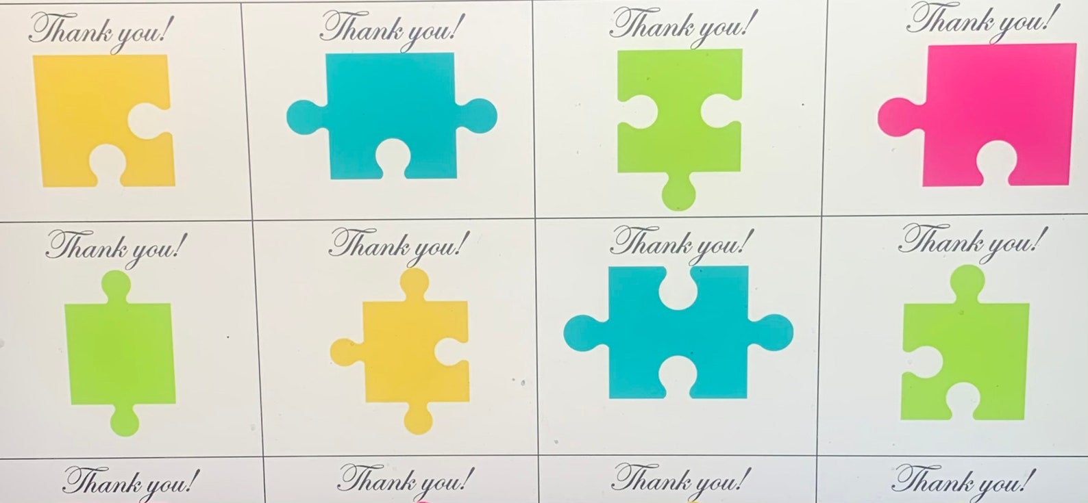 Printable Puzzle Piece Thank You Notes - Etsy
