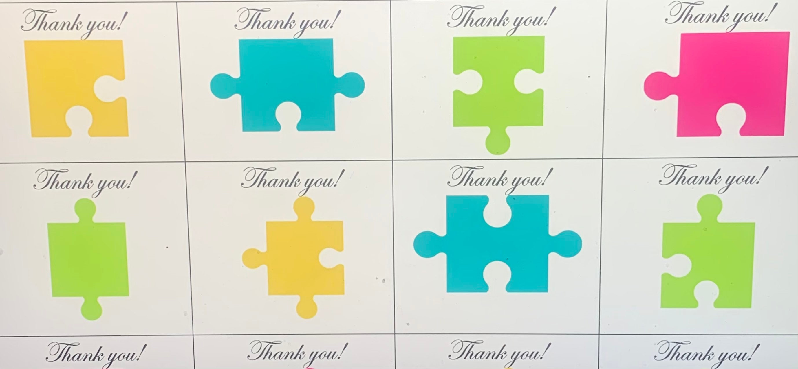 Printable Puzzle Piece Thank You Notes - Etsy