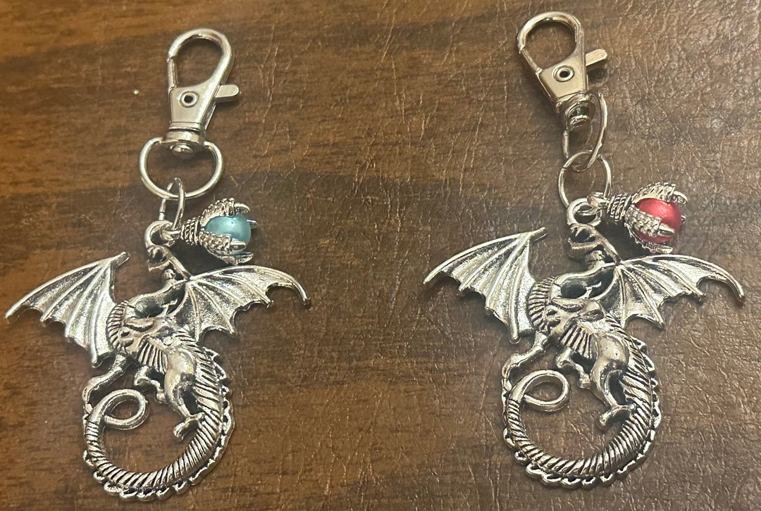 Silver Tone Dragon and Dragon Claw Keychains - Etsy