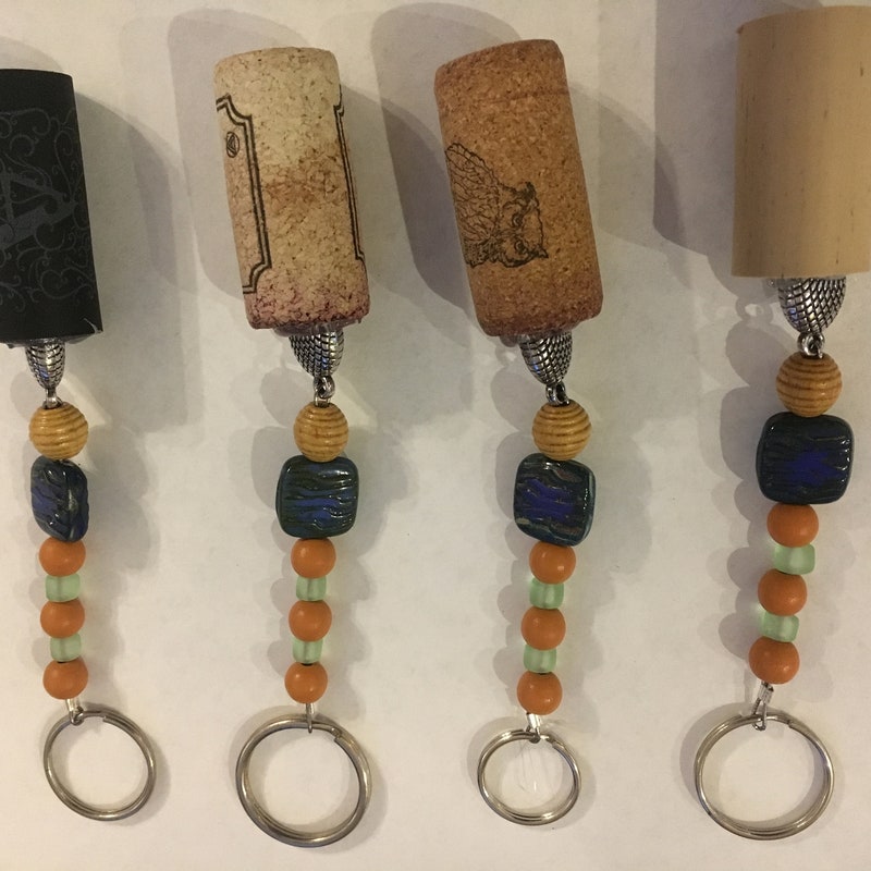 Wine Cork Keychain - Etsy