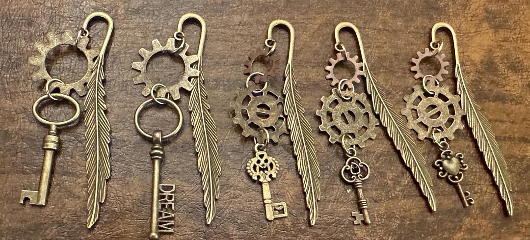 Key and Gear Bookmarks - Etsy