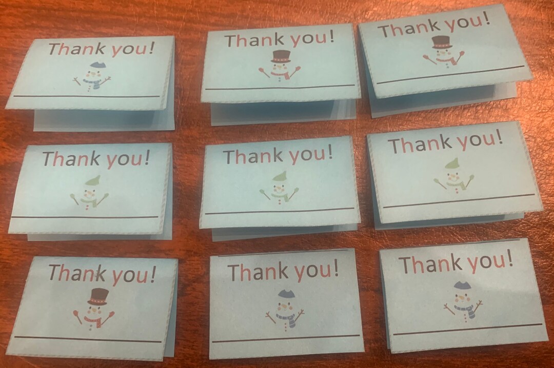 Snowman Thank You Cards - Etsy