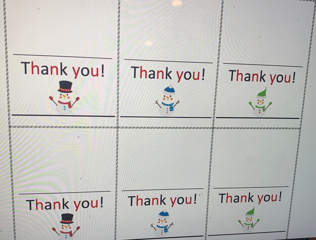 Set of 18 Printable Snowman Thank You Notes - Etsy