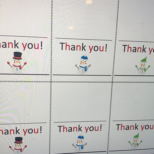 Snowman Thank You - Etsy