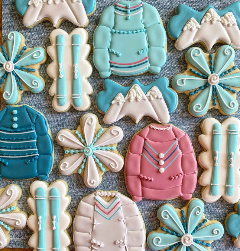 Ski Bunny/ Skiing Decorated Sugar Cookies-1 Dozen - Etsy
