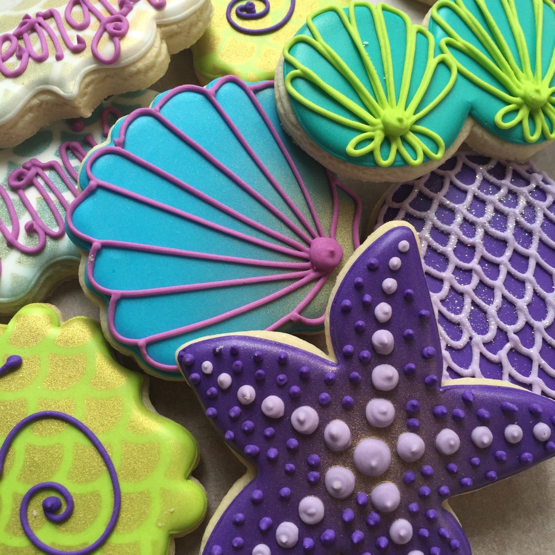 Seashell Beach Decorated Sugar Cookies-1 Dozen - Etsy