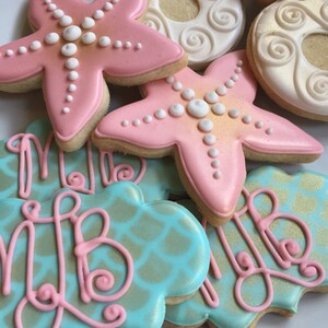 Seashell Beach Decorated Sugar Cookies-1 Dozen - Etsy