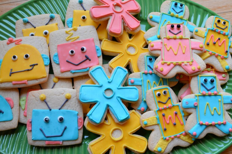 Mechanical Robot Decorated Sugar Cookies-1 dozen | Etsy