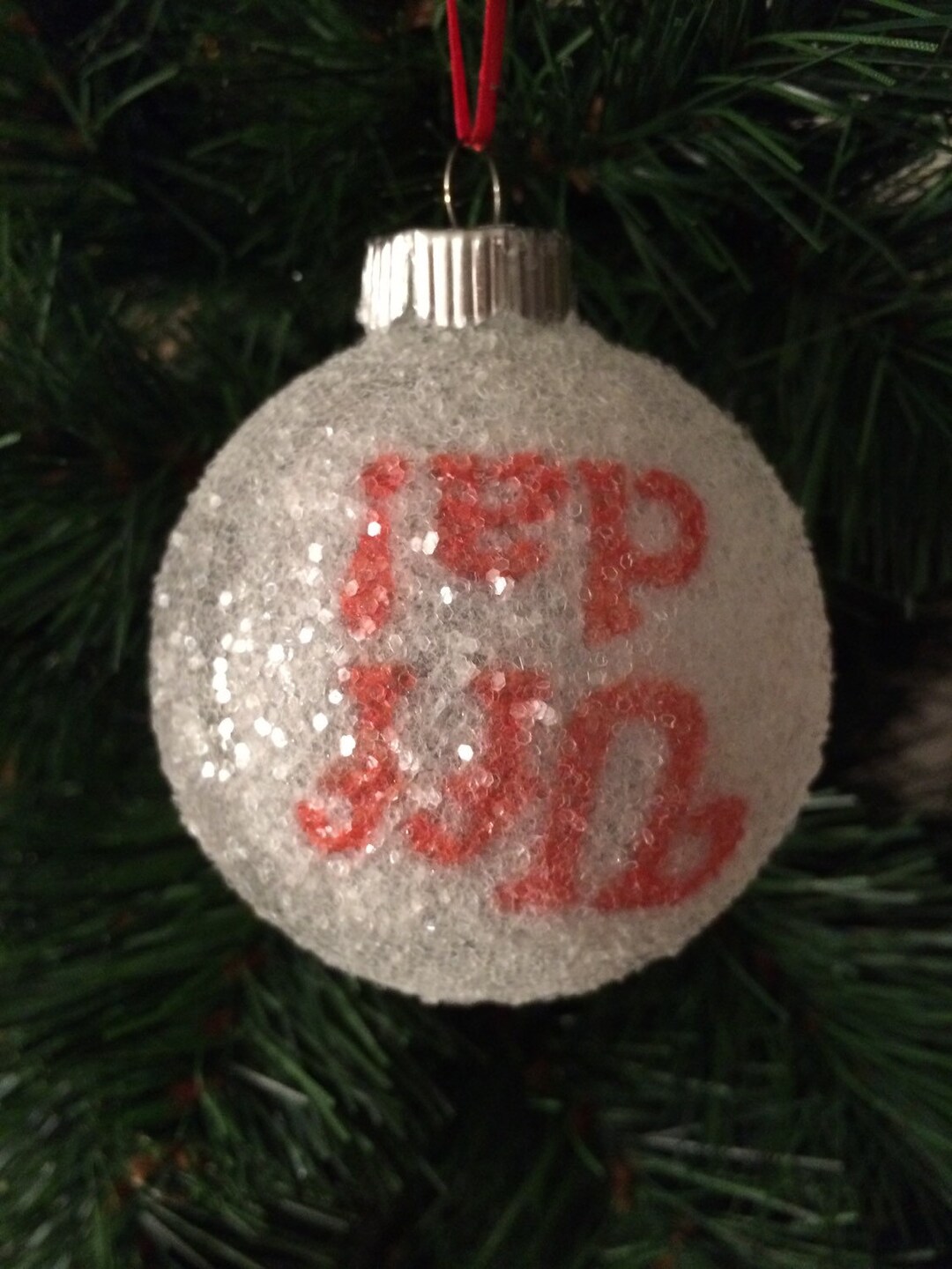 UFF DA!! Glass Glitter Ornament - Etsy