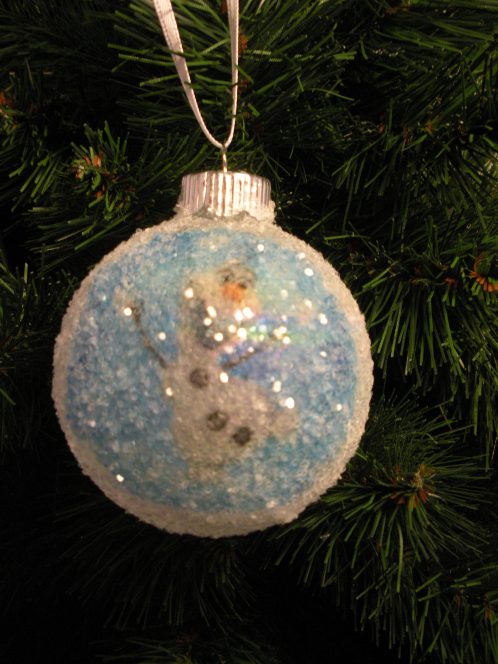 NEW!! Disney's "frozen" Olaf the Snowman Glass Glitter Ornament - Etsy