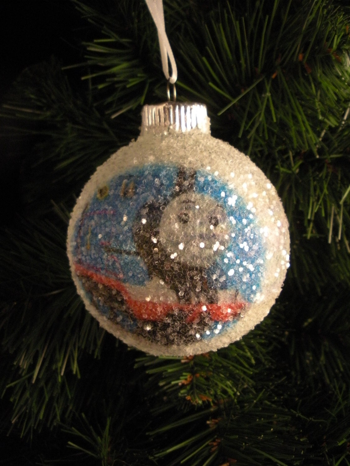 NEW Thomas the Tank Engine Glass Glitter Ornament - Etsy