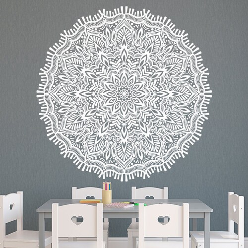 Mandala Half Wall Decal the Eshita for Living - Etsy