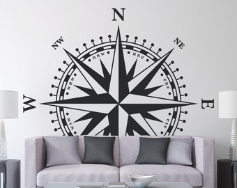 Compass Wall Decal | Etsy