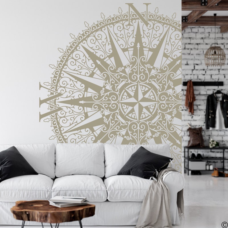 Compass Wall Decal - Etsy