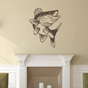 Walleye Fish Wall Decal Fishing Cabin Wall Art Home Decor Lake House ...