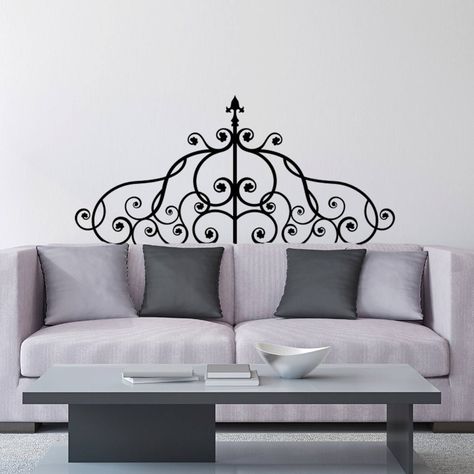 Wrought Iron Wall Decal Design Fits Nicely Above a Bed or - Etsy
