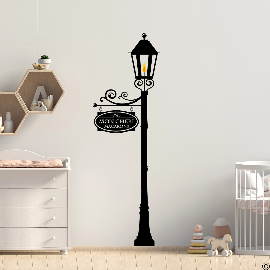Gas Lamp Post Wall Decal With Personalized Sign K584 | Etsy