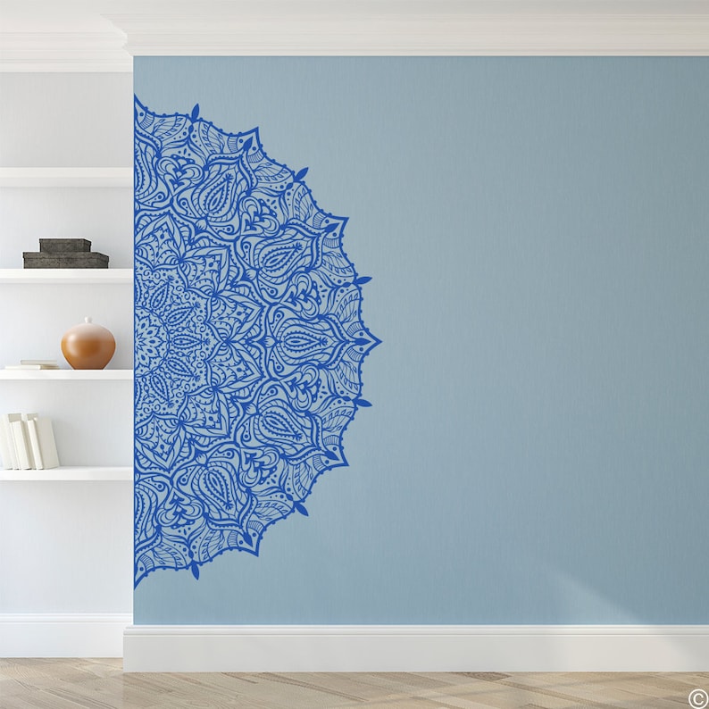 Mandala Half Wall Decal the Eshita for Living - Etsy