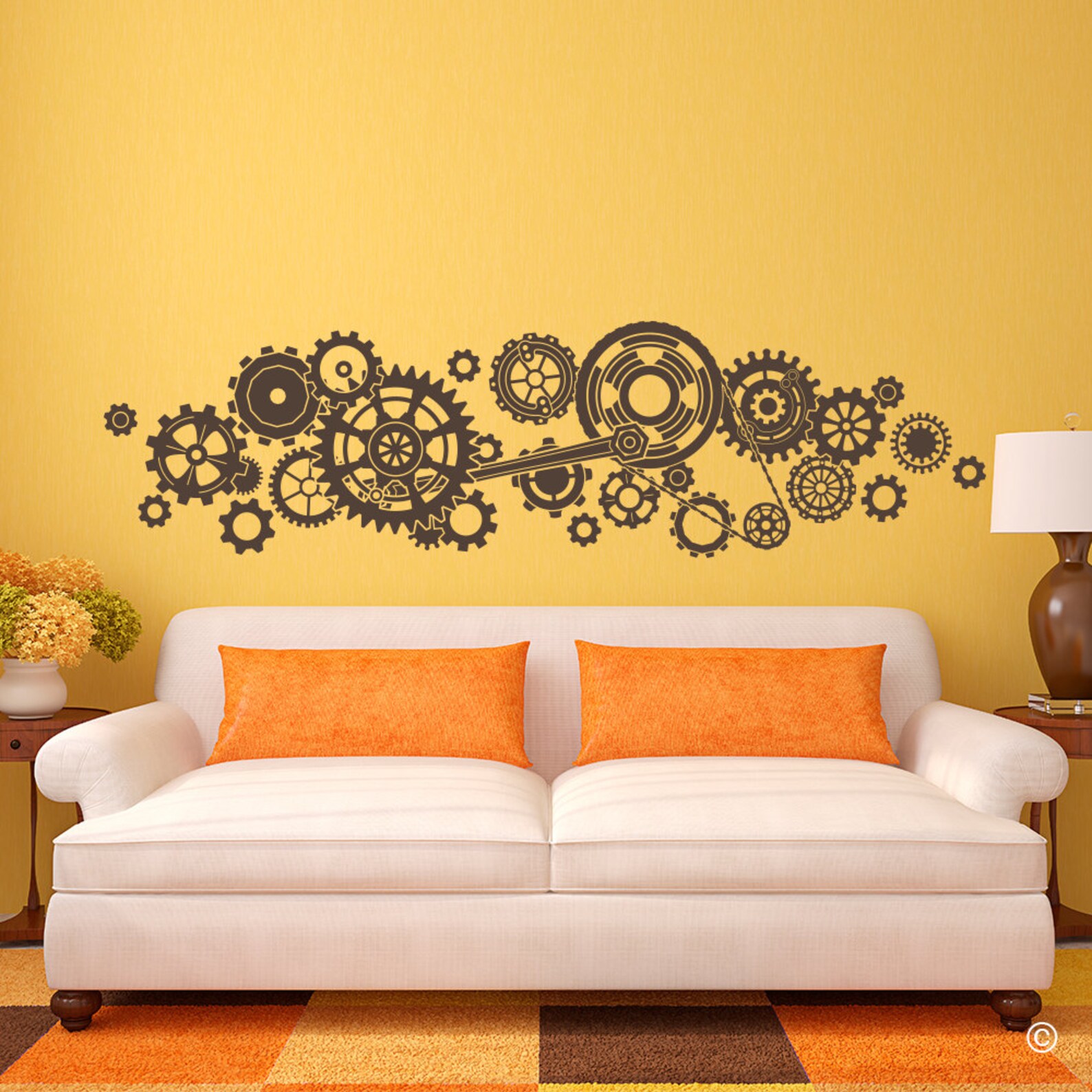 Steampunk Gears and Cogs Wall Decal Removable Home Office | Etsy