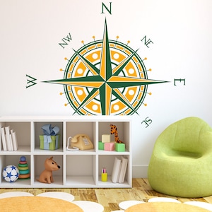 The Captain Compass Wall or Ceiling Decal, Pick Your Own Two Color ...