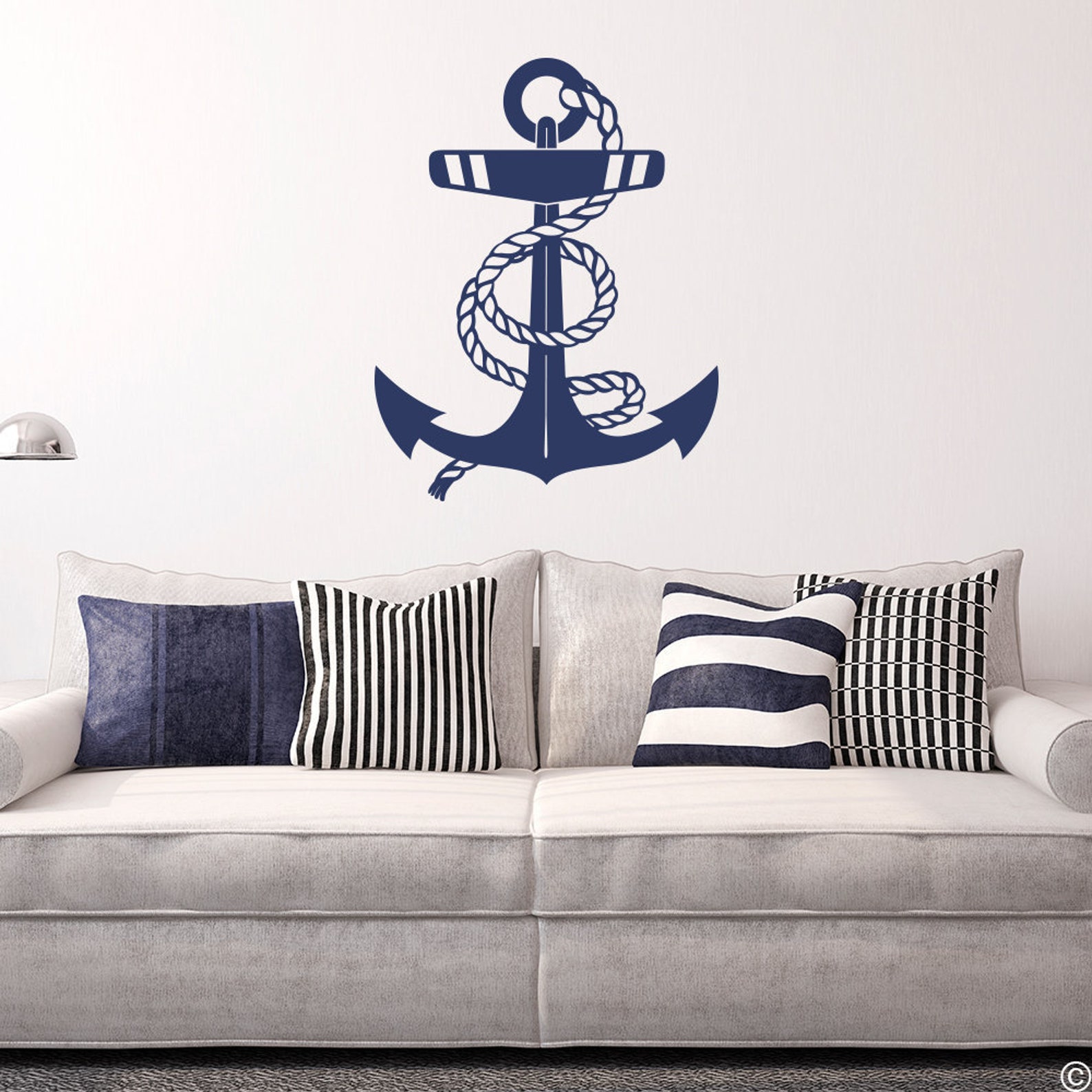 Ship's Anchor Vinyl Wall Decal Nautical Ocean Beach House - Etsy
