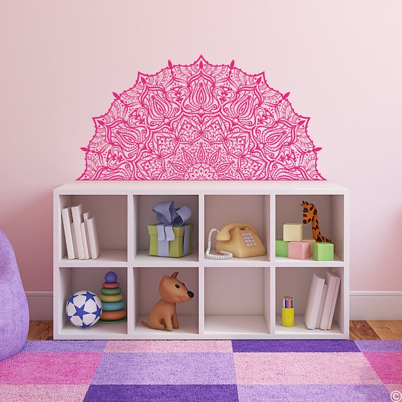 Mandala Half Wall Decal the Eshita for Living - Etsy