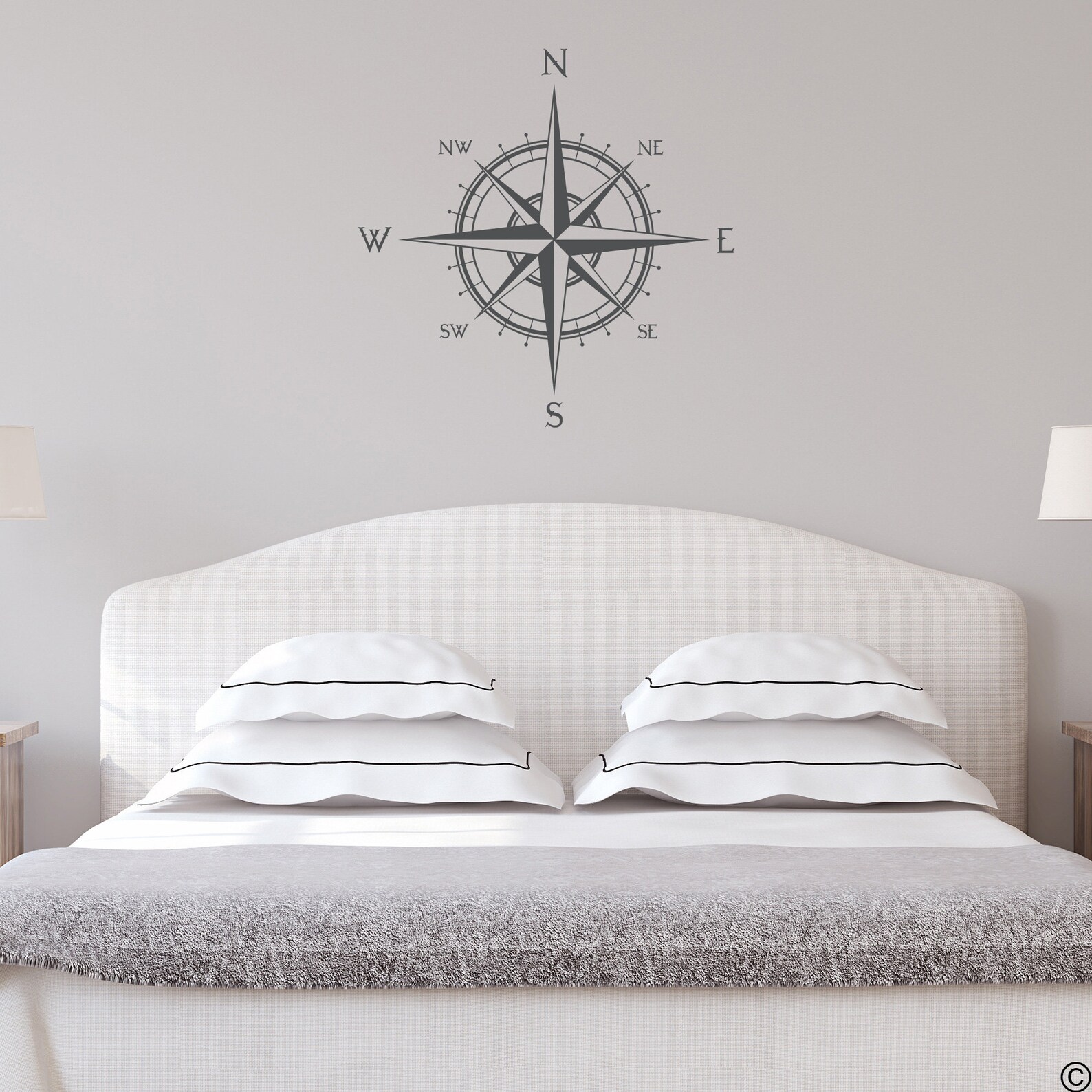 Compass Rose Wall Decal Nautical Home and Nursery Decor Beach - Etsy