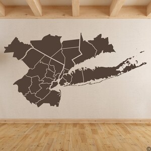 Tri-state Area Map Wall Decal K730 - Etsy