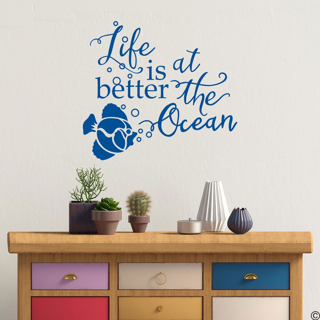 Ocean Life Vinyl Wall Decal: Beach House Decor L133 - Etsy
