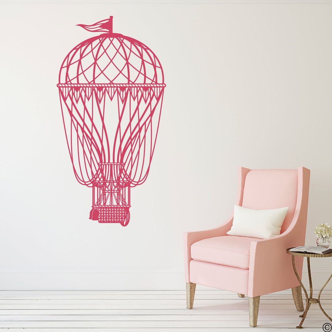 Hot Air Balloon Vinyl Wall Decal - Fits Nursery, Bedroom, Living Room ...