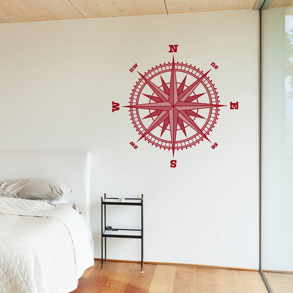 The Oceana Compass Wall Decal Works on Walls Ceilings and | Etsy