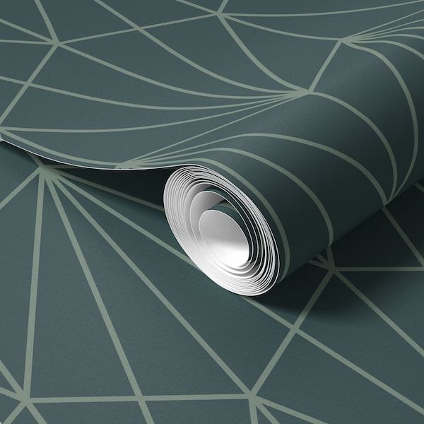 Green Geometric Wallpaper - Etsy