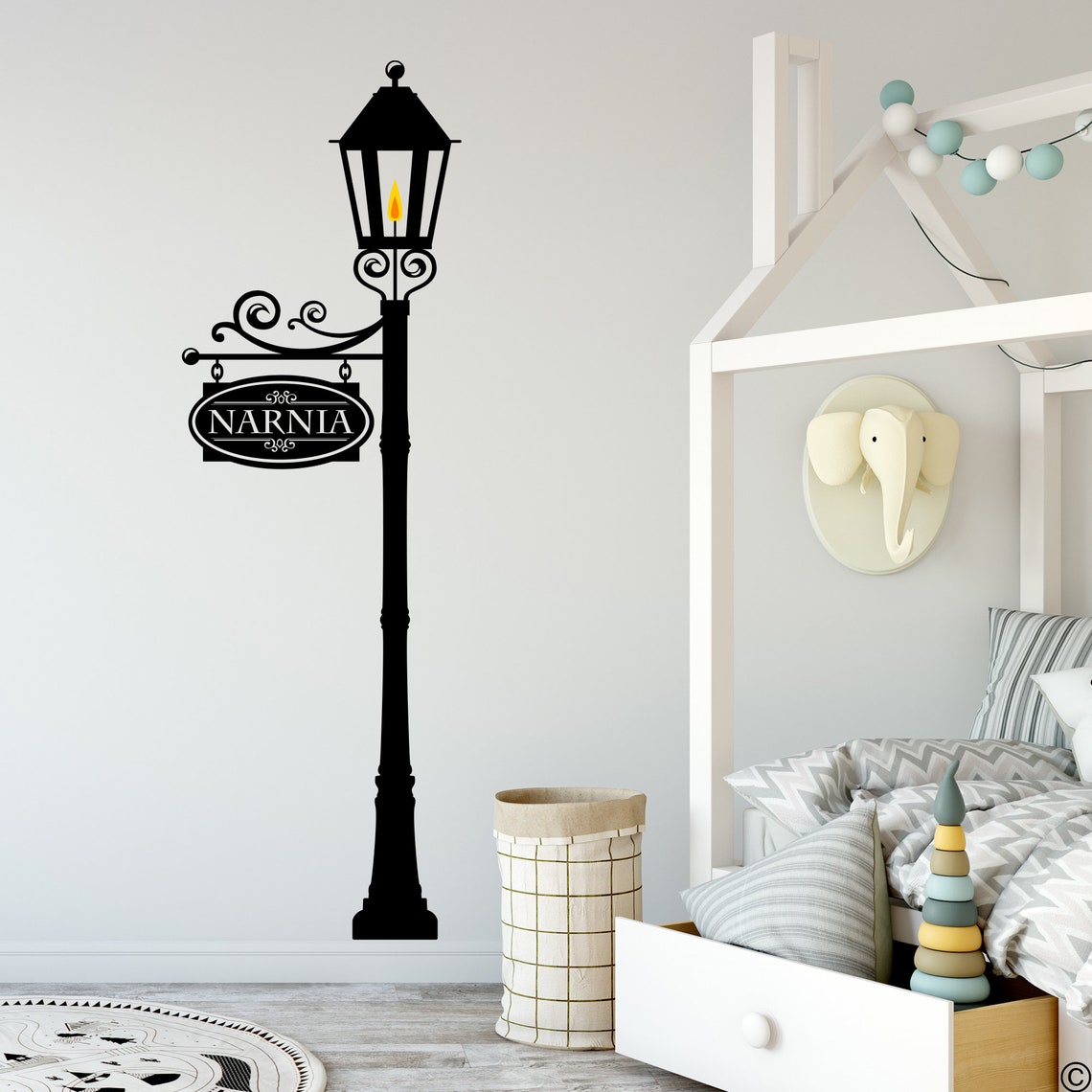 Gas Lamp Post Wall Decal With Personalized Sign K584 | Etsy