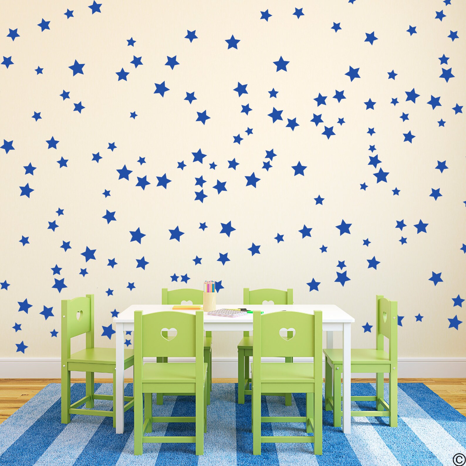 Star Vinyl Wall Decals Each Set Includes 102 Stars in 5 - Etsy