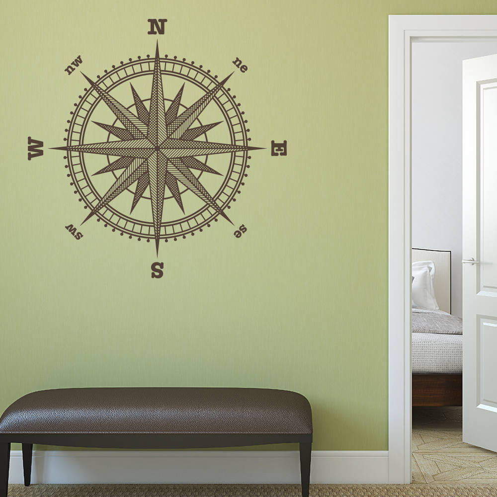 The Oceana Compass Wall Decal Works on Walls Ceilings and | Etsy