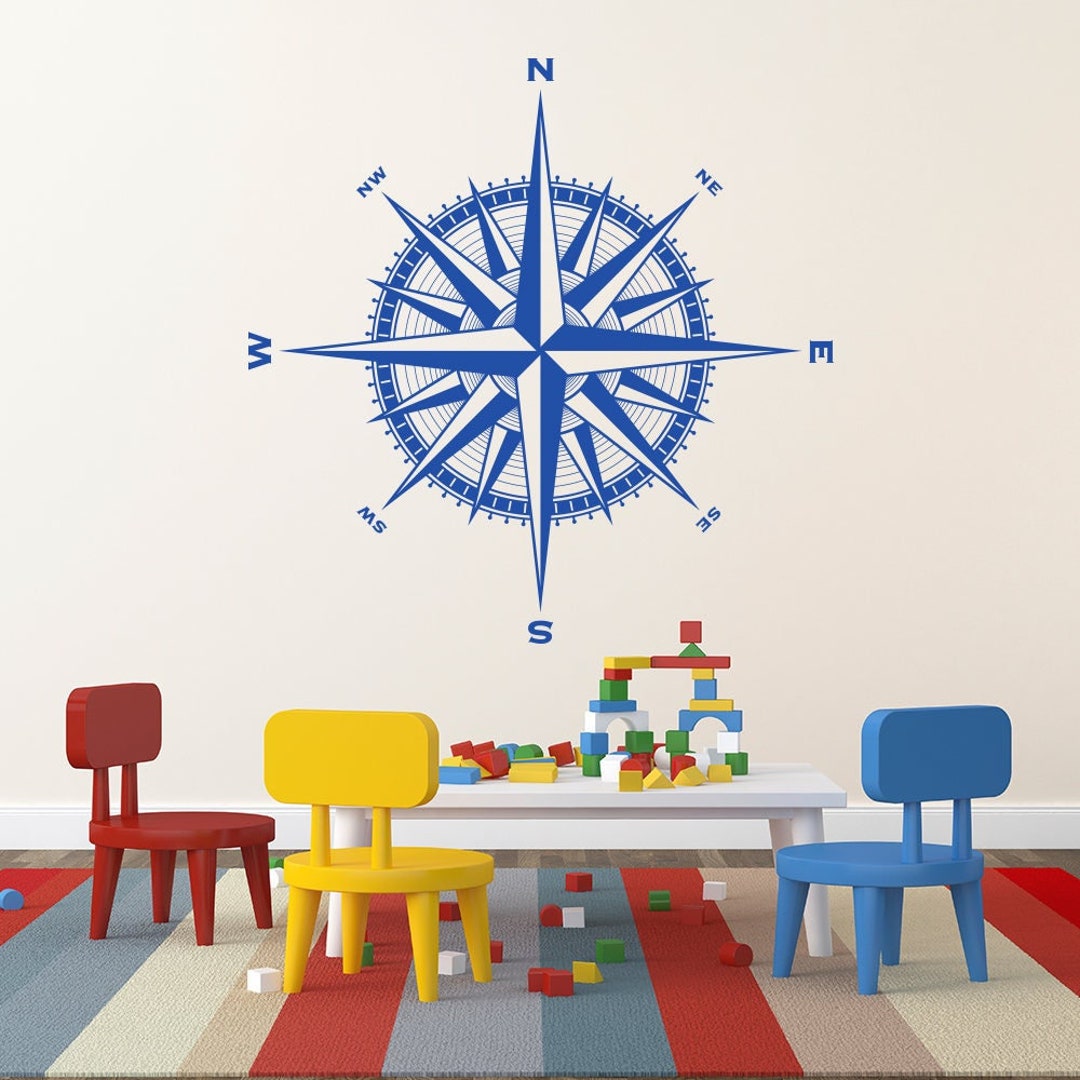 Compass Wall Decal "the Hawkins" Fits on Walls, Ceilings and More K649 ...
