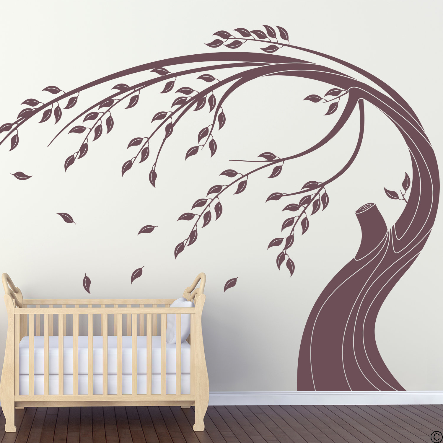 Wind Blown Tree Vinyl Wall Decal Mural K595 | Etsy