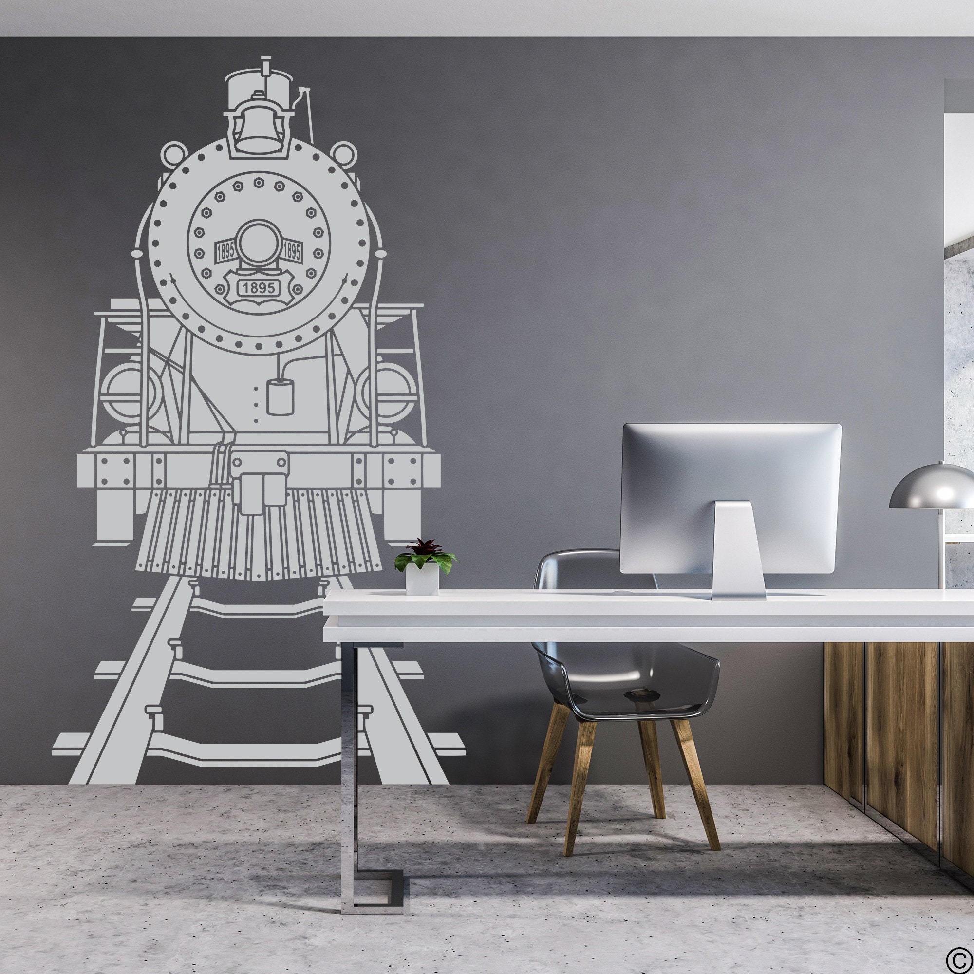 Steam Engine 1895 Locomotive Train Wall Decal for Your Train | Etsy