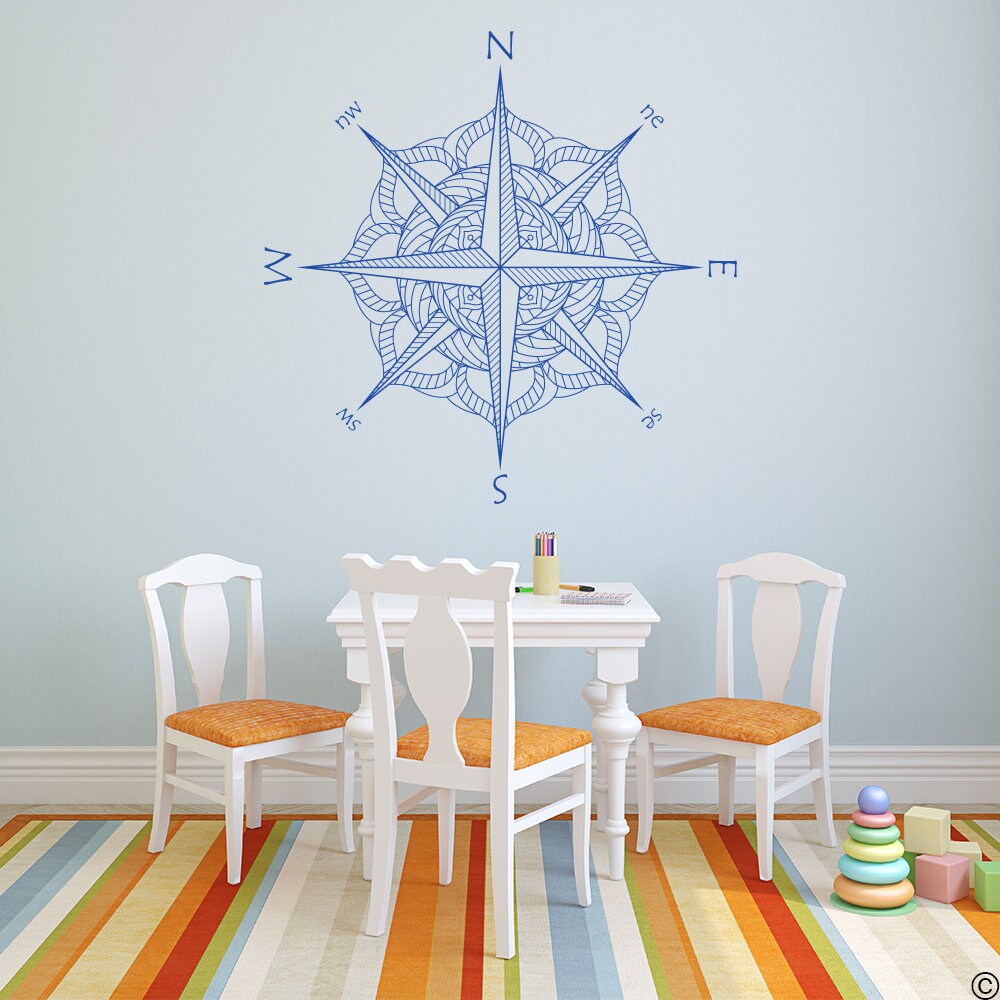 Compass Wall Decal "the Catalina" for Walls, Ceilings and More K691 - Etsy